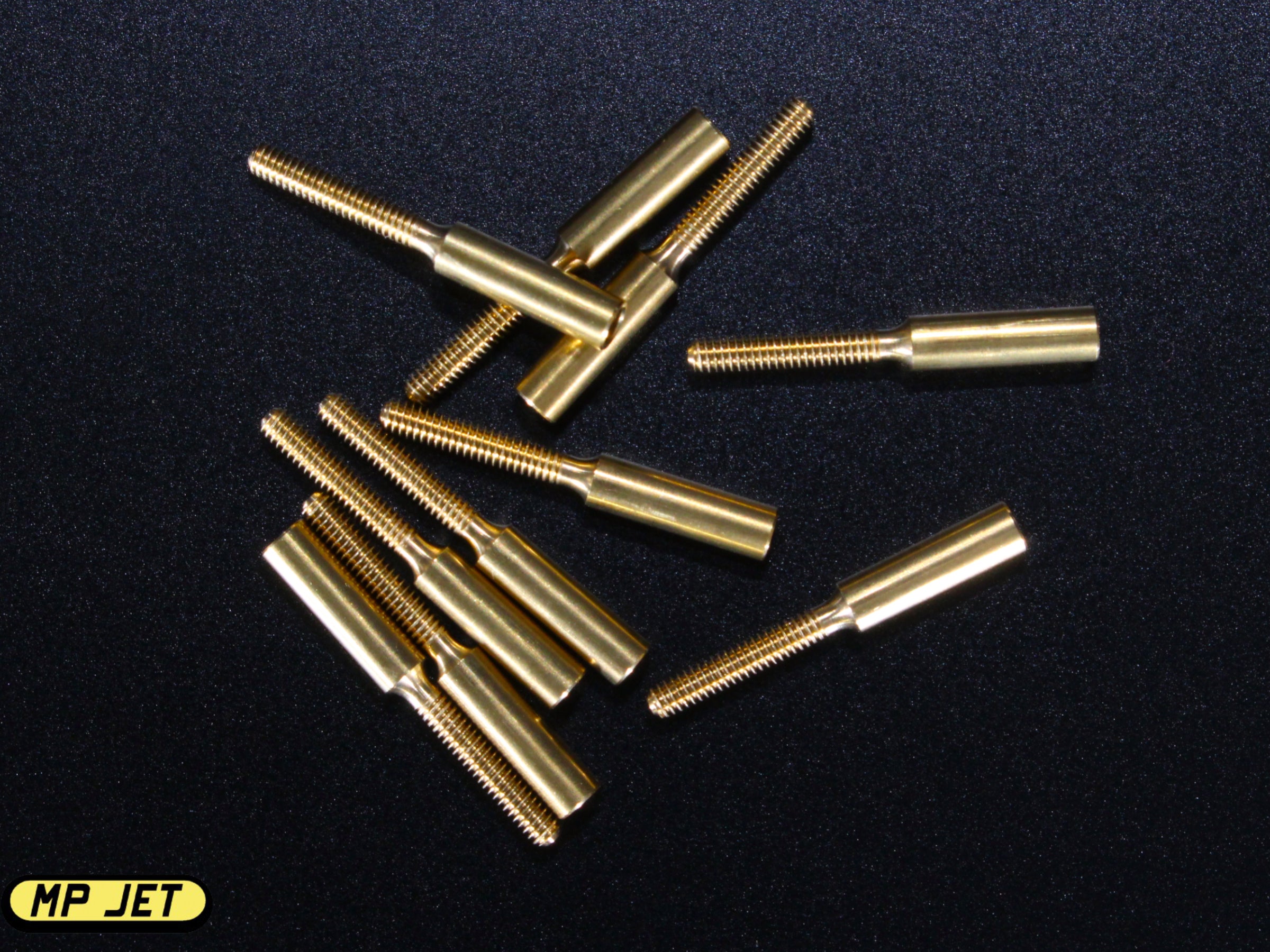 MP Jet Brass Threaded Coupler / Solder on / ID 2mm / 22mm long / M2 th ...
